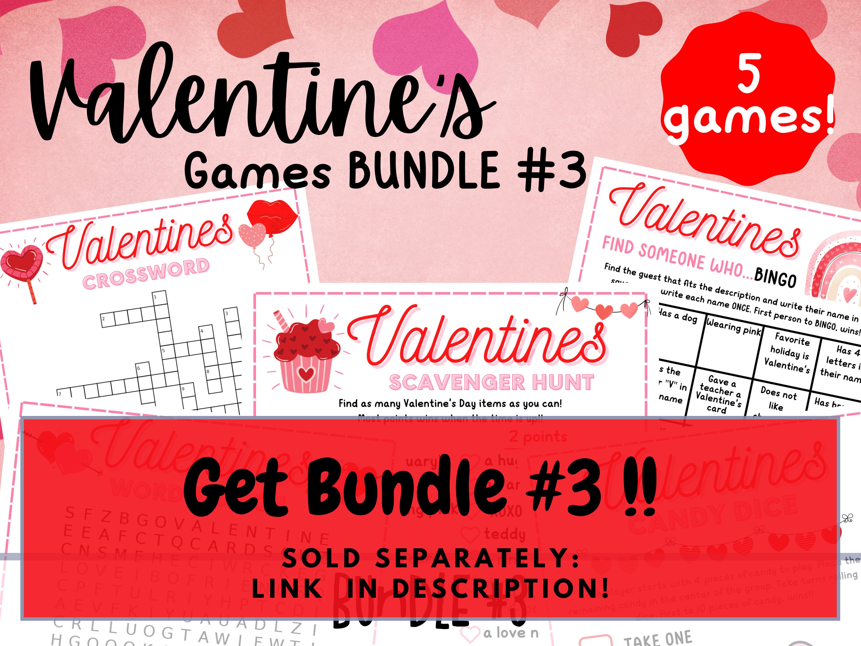Valentines Day Party Games BUNDLE Printable Valentines Party Games ...