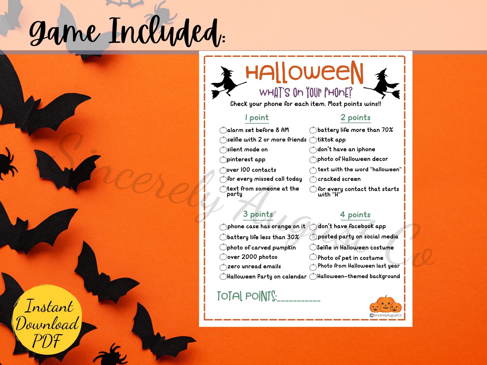 WHAT'S on YOUR PHONE? Halloween Game - Halloween Party Game - Printable ...