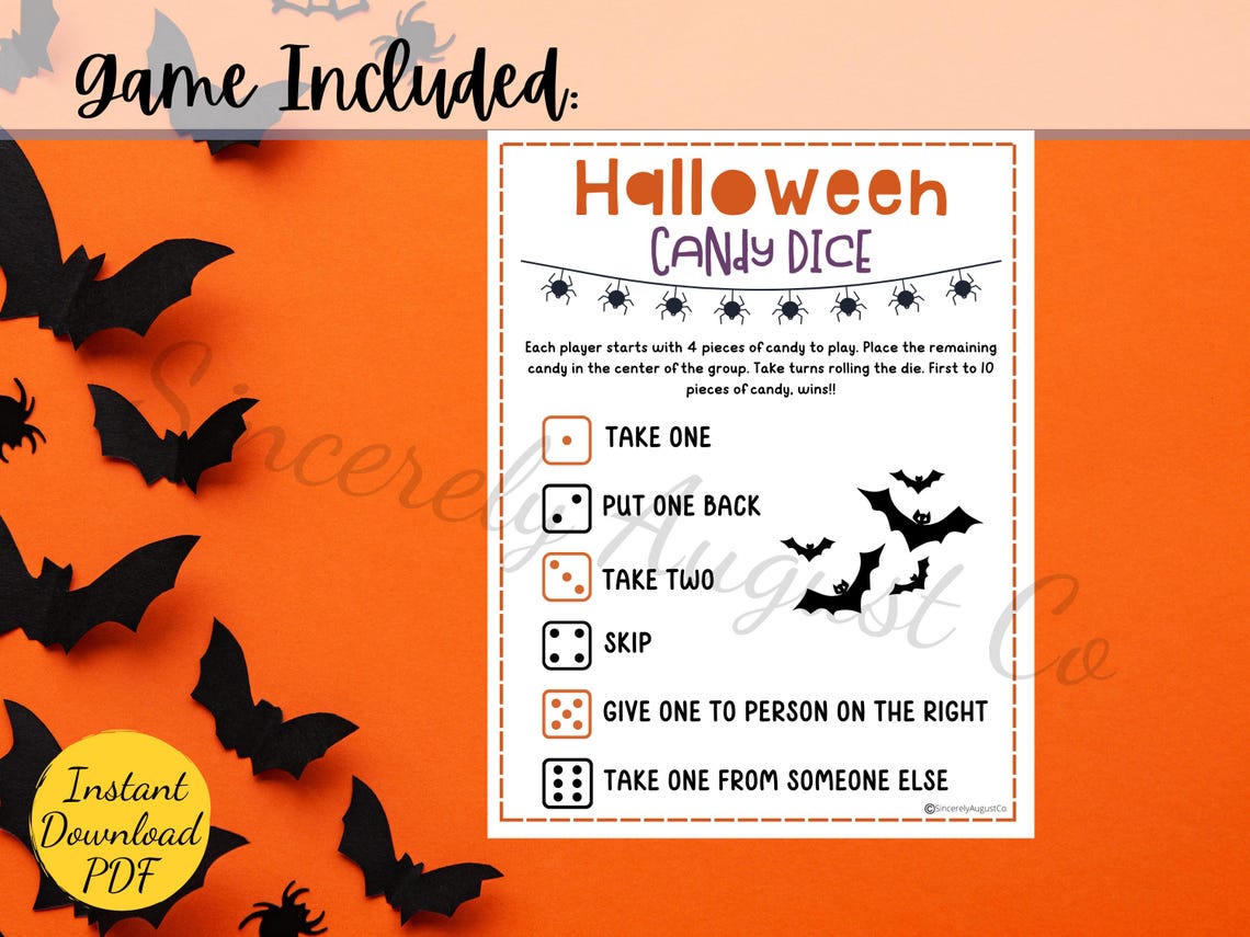 Halloween CANDY DICE Game - Halloween Pass the Candy Game - Halloween ...