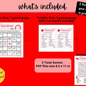 Valentines Day Party Games BUNDLE 5 Game Bundle Printable Valentine ...