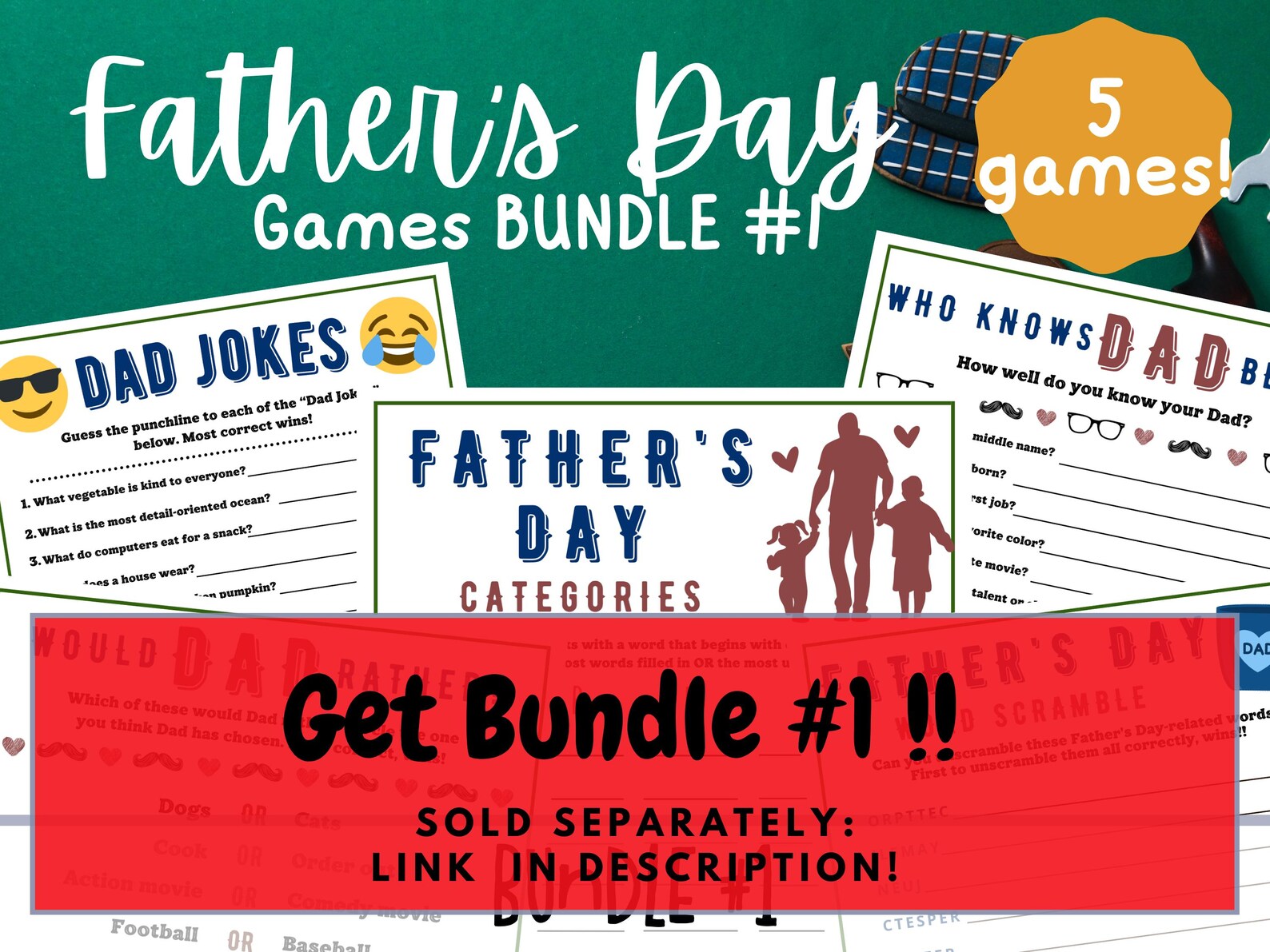 Fathers Day CATEGORIES Game - Fathers Day Party Game - Printable ...