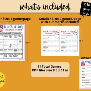 Fourth of July Games BUNDLE 10 Game Bundle Printable July - Etsy