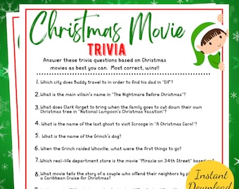 Christmas Movie Quotes Matching Game - Christmas Party Game - Printable ...