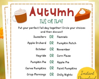 Fall This or That Game, Printable Autumn Party Game, Fall Time ...