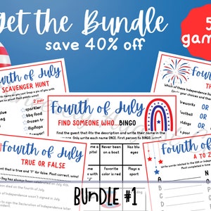 FOURTH of JULY BINGO Game - July 4th Find Someone Who Bingo - July 4th ...