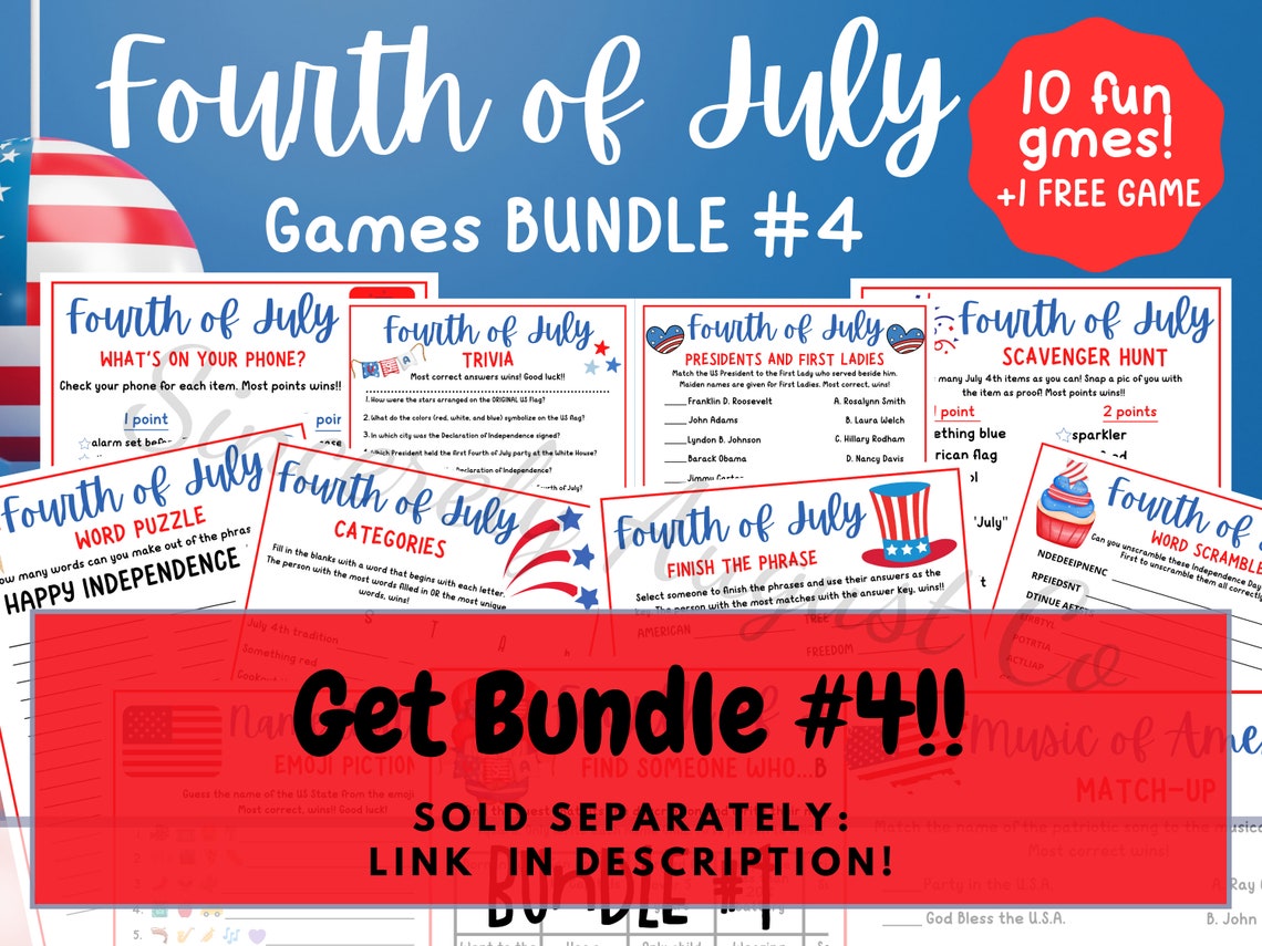 Fourth of July SCAVENGER HUNT - July 4th Party Game - Printable July ...