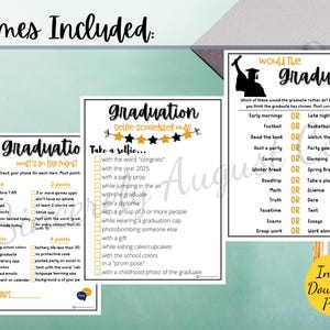 Graduation Party Games BUNDLE #2 - 5 Game Bundle - High School ...