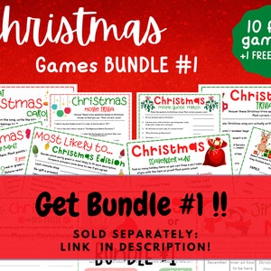 Christmas Party Games BUNDLE Printable Christmas Party Games Holiday ...