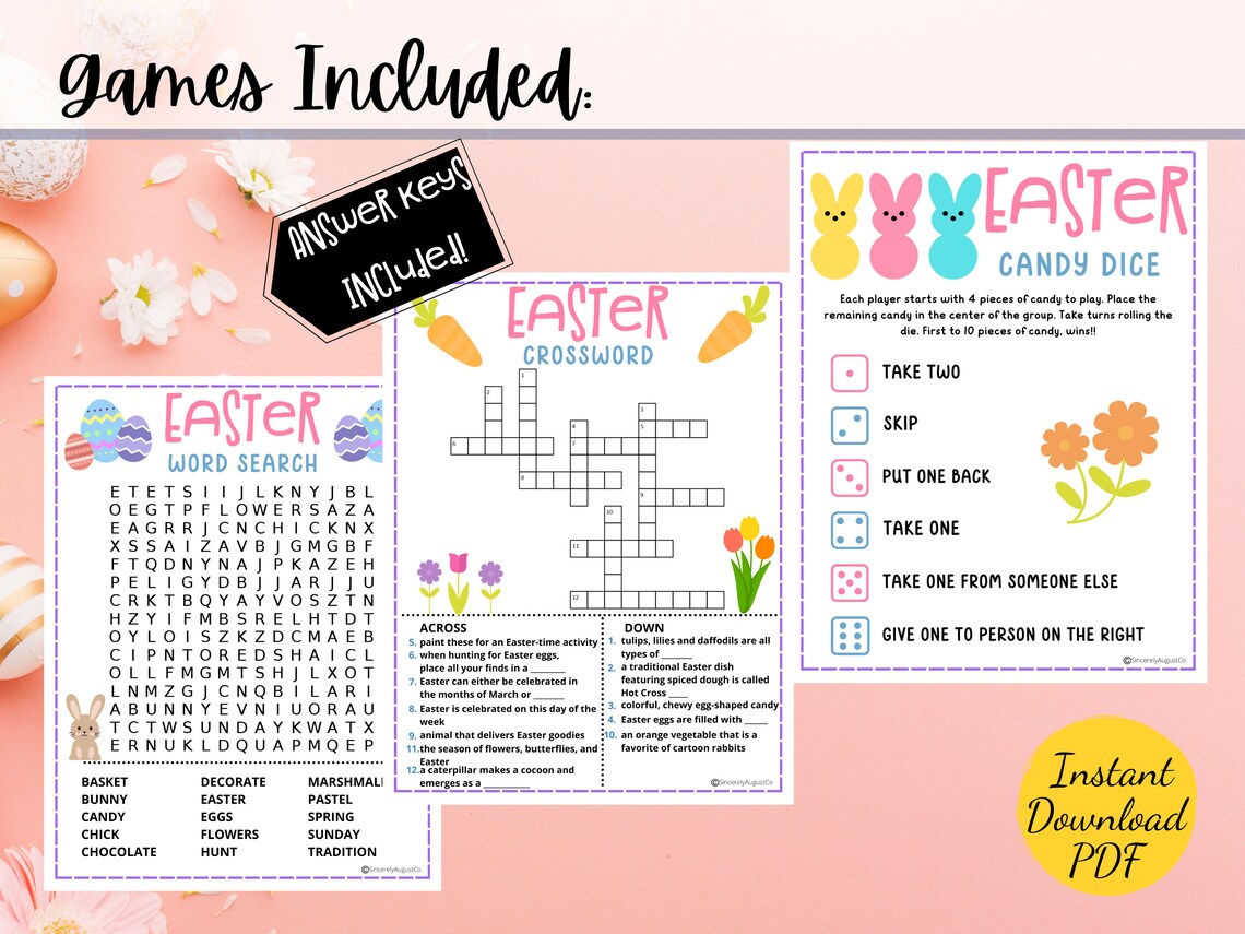 EASTER Party GAMES BUNDLE 6 Game Bundle Printable Easter Games and ...