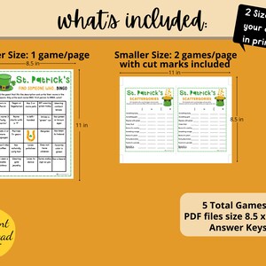St. Patrick's Day Party Game BUNDLE 5 Game Bundle St. Patricks Day ...