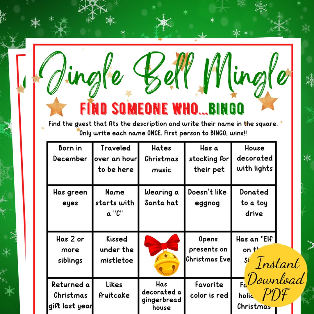 Christmas FIND SOMEONE Who BINGO Game (digital Download) - Etsy