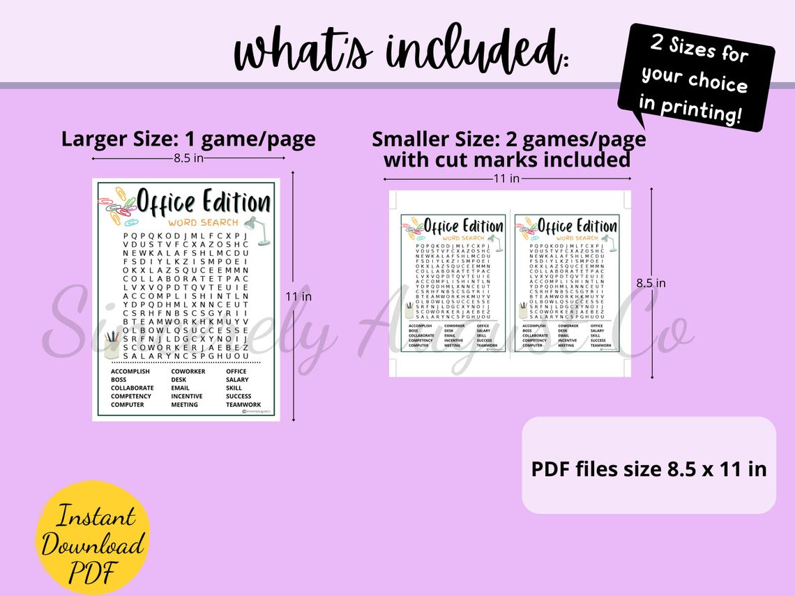 Office WORD SEARCH Game: Printable Teambuilding Activity (PDF) - Etsy