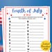 Fourth of July A TO Z Game - July 4th Party Game - Printable July 4th ...