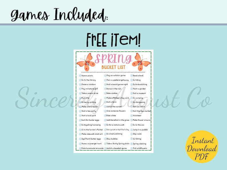 Spring Games BUNDLE #2: Printable Party Games (digital Download) - Etsy