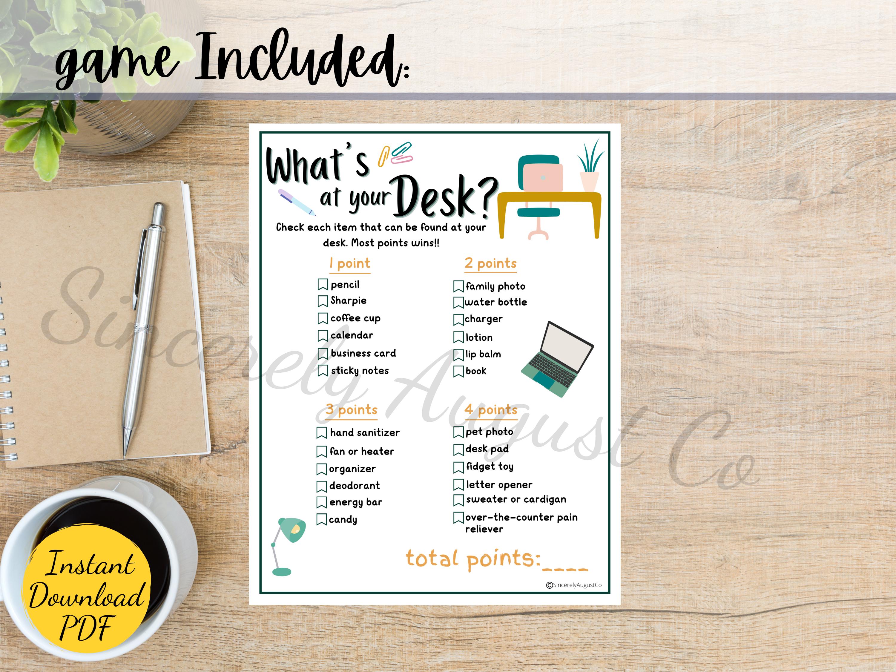 Office DESK SCAVENGER HUNT Game: Printable Teambuilding Activity ...