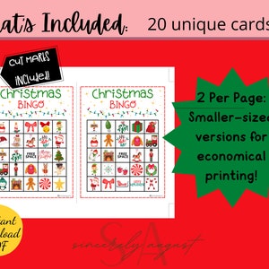 Christmas BINGO Christmas Activities for Kids Printable - Etsy