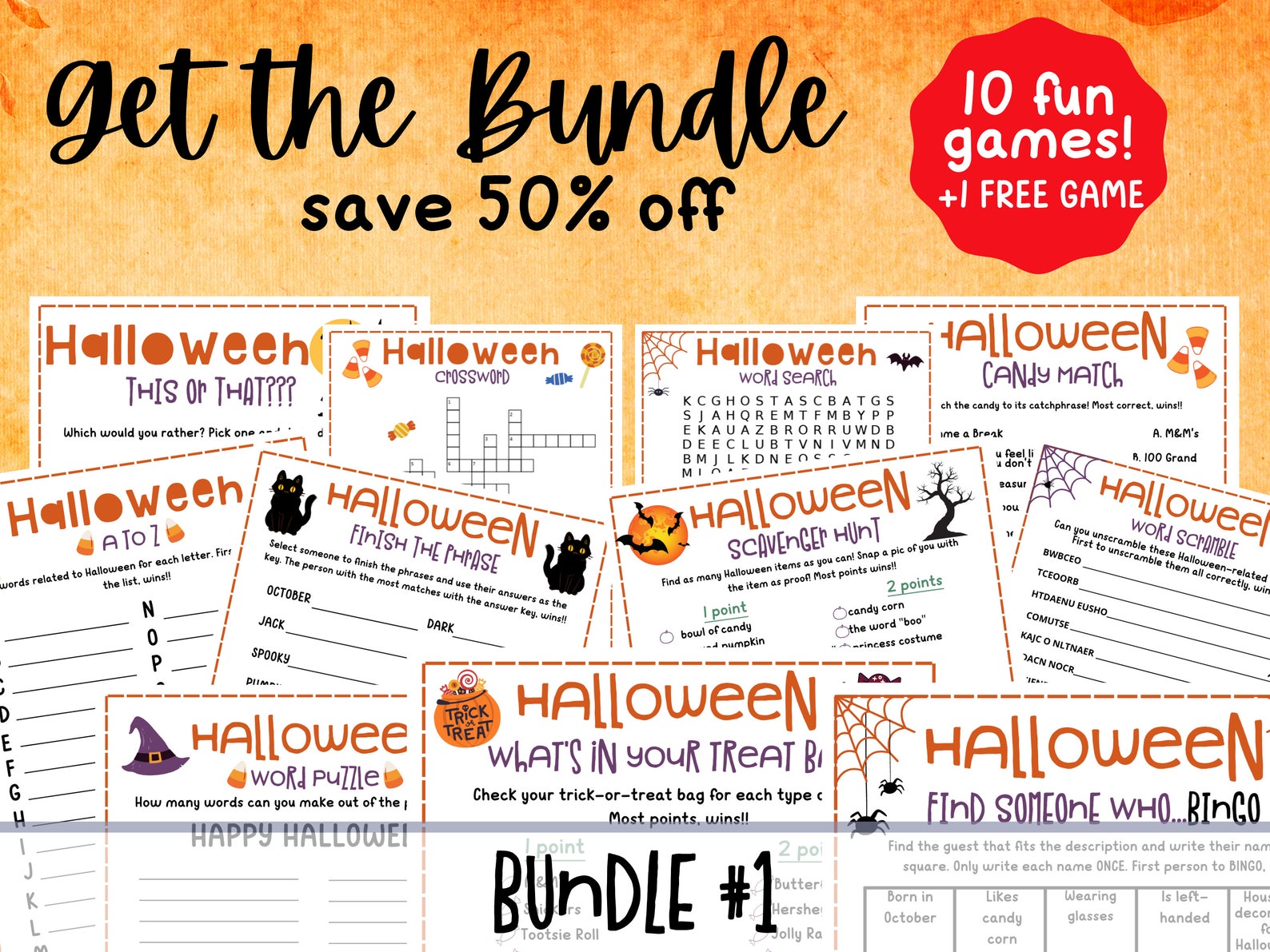 Halloween Word Search Halloween Crossword Halloween Games - Etsy