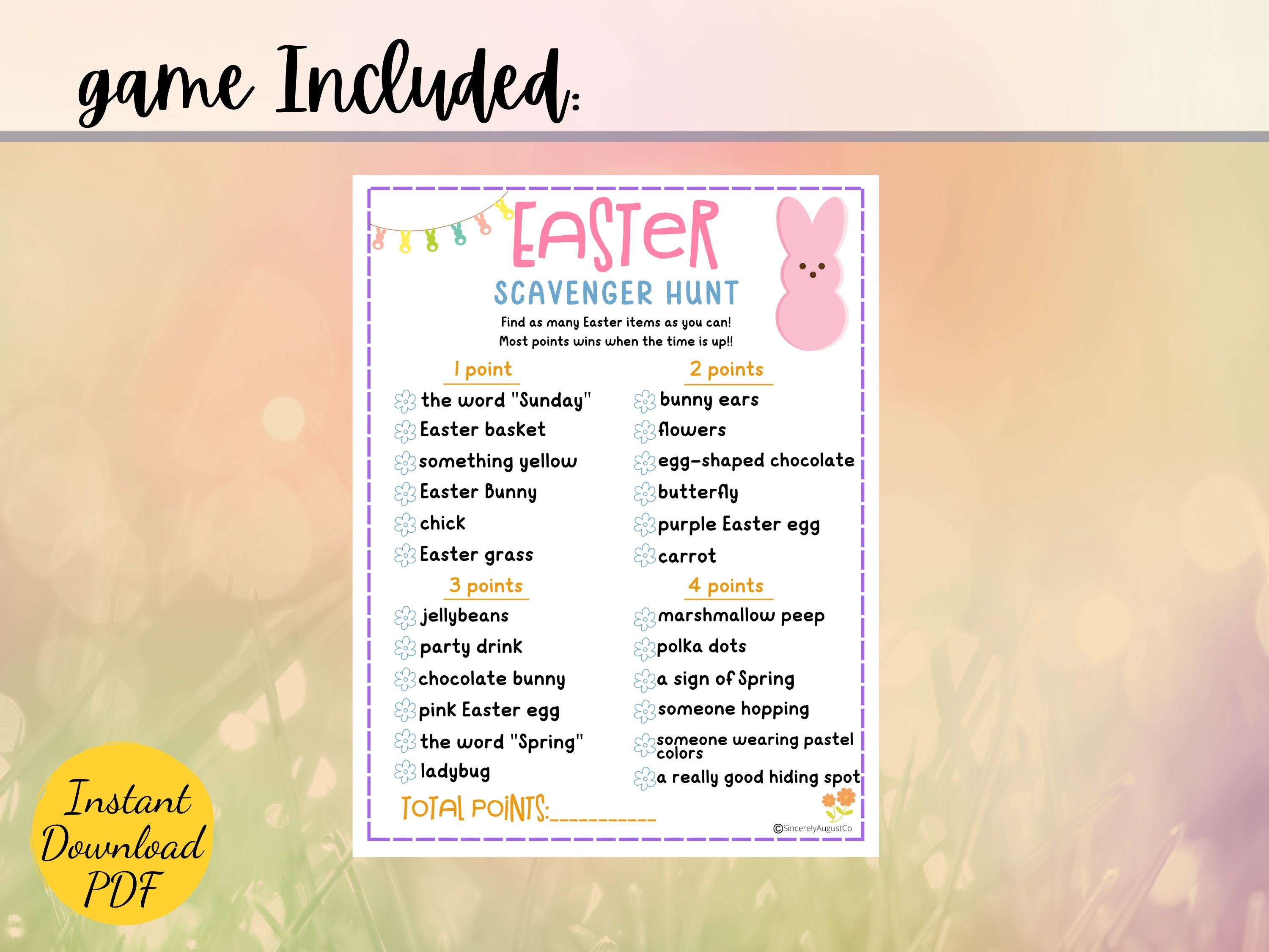 Easter SCAVENGER HUNT Easter Party Game Printable Easter Celebration ...