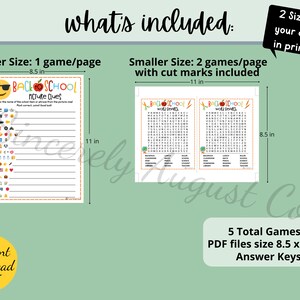 Back to School Games BUNDLE 5 Game Bundle Back to School Icebreaker ...