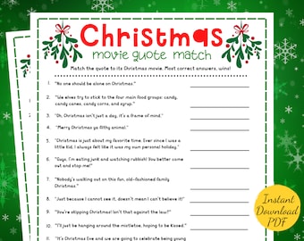 Match the Christmas Movie Quote, Christmas Party Game - Etsy