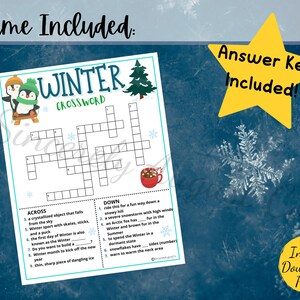 Winter WORD SEARCH & CROSSWORD Games: Printable Winter Activity ...