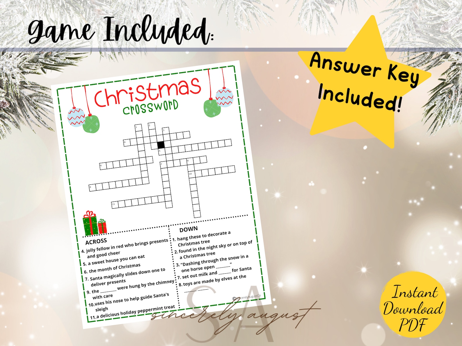 Christmas Word Search Christmas Crossword Christmas Games Printable ...