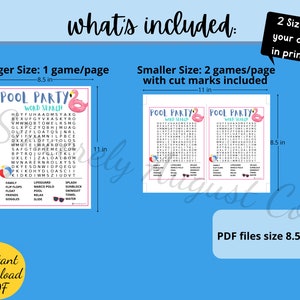 Pool Party WORD SEARCH Game: Printable Summer Activity (PDF) - Etsy