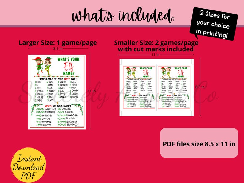 What's Your ELF NAME Game: Christmas Party Printable (PDF) - Etsy