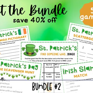 St. Patrick's Day BINGO Game St. Patrick's Find the Guest Bingo St ...