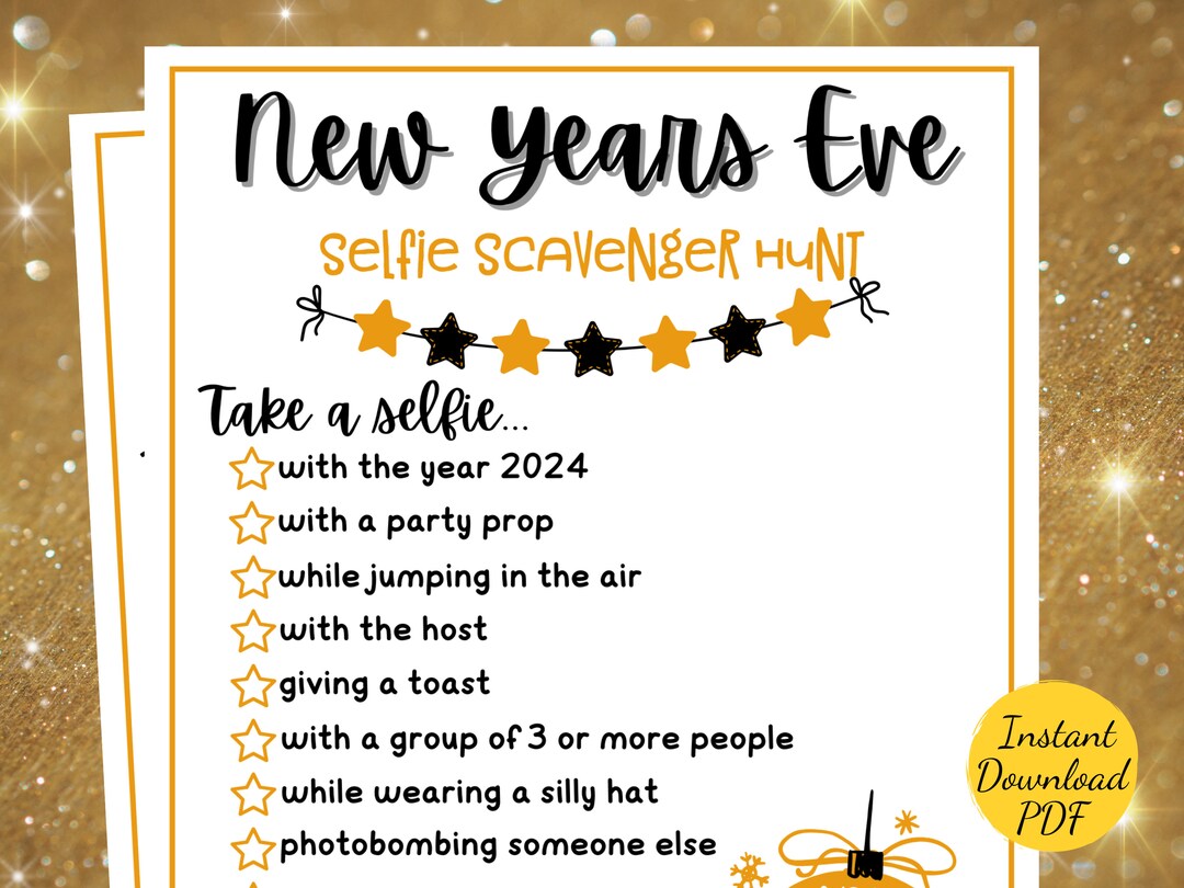 New Year's Eve Selfie Scavenger Hunt New Year's Eve Party Game ...