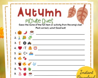 Fall CATEGORIES Game - Printable Autumn Party Game - Categories Game ...