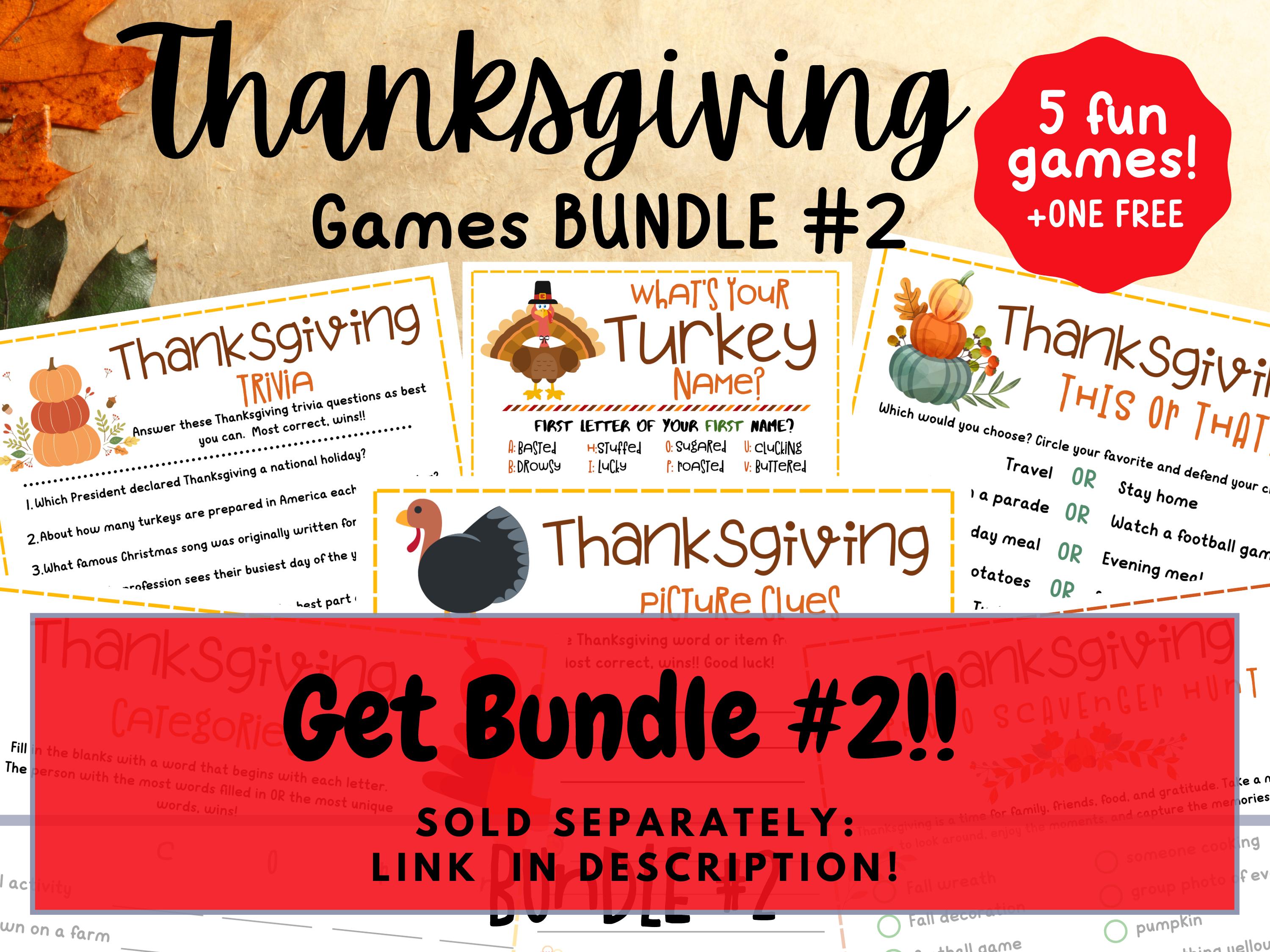 Thanksgiving CATEGORIES - Printable Thanksgiving Party Game ...
