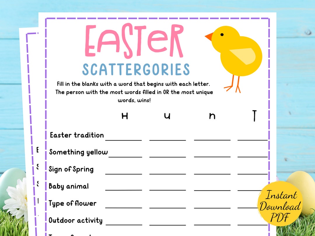 Easter SCATTERGORIES Game Easter Party Game Printable Easter ...