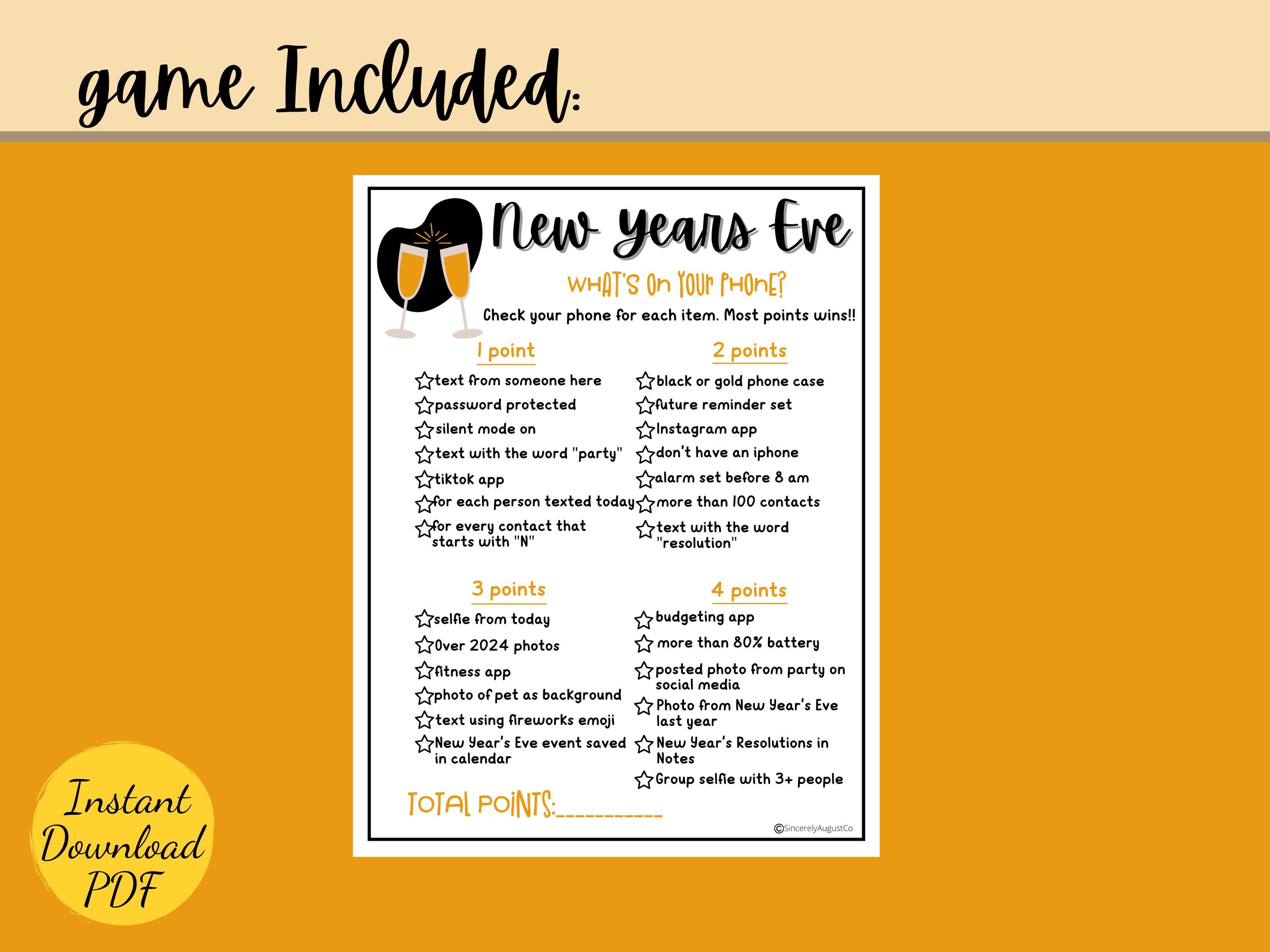 New Year's Eve WHAT'S on YOUR PHONE Game New Years Eve Party Game ...