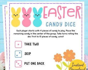Easter Candy Dice Game | Printable Easter Game | Easter Dice Game ...