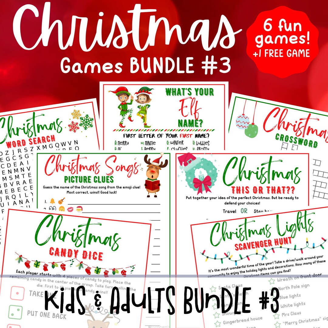 Christmas Party Games BUNDLE #3 - Printable Christmas Games - Holiday ...