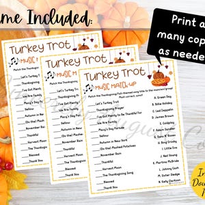 Thanksgiving MUSIC TRIVIA Game: Turkey Trot Match-up (printable PDF) - Etsy