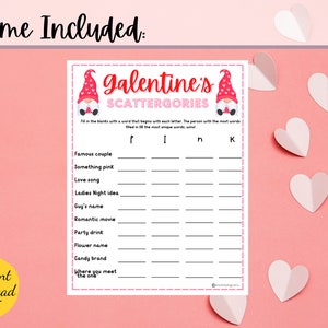 Galentines Day SCATTERGORIES Game Galentines Day Party Game Printable ...