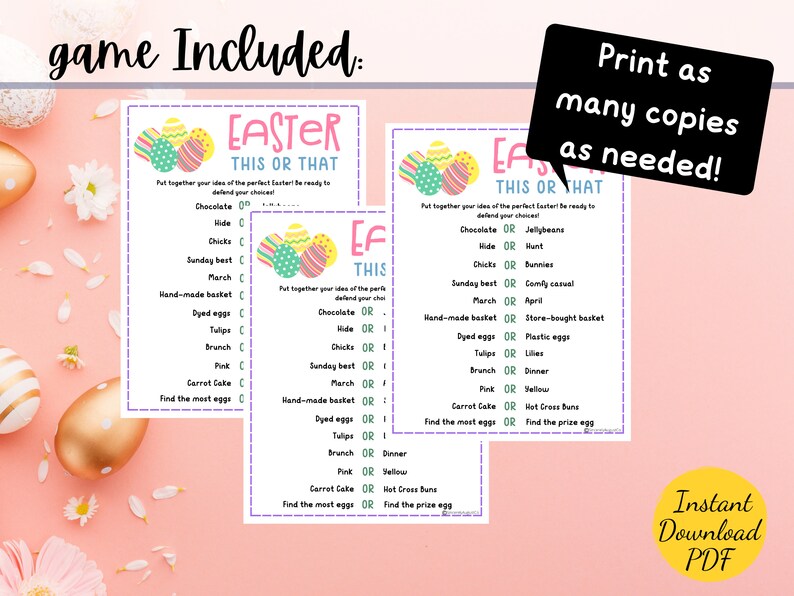 Easter THIS OR THAT Game Easter Would You Rather Easter Party Game ...