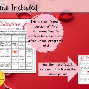 Valentines FIND SOMEONE Who BINGO Game: Kids & Adults (printable) - Etsy