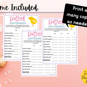 Easter SCATTERGORIES Game Easter Party Game Printable Easter ...