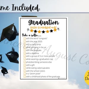 Graduation SELFIE SCAVENGER HUNT Game (digital Download) - Etsy