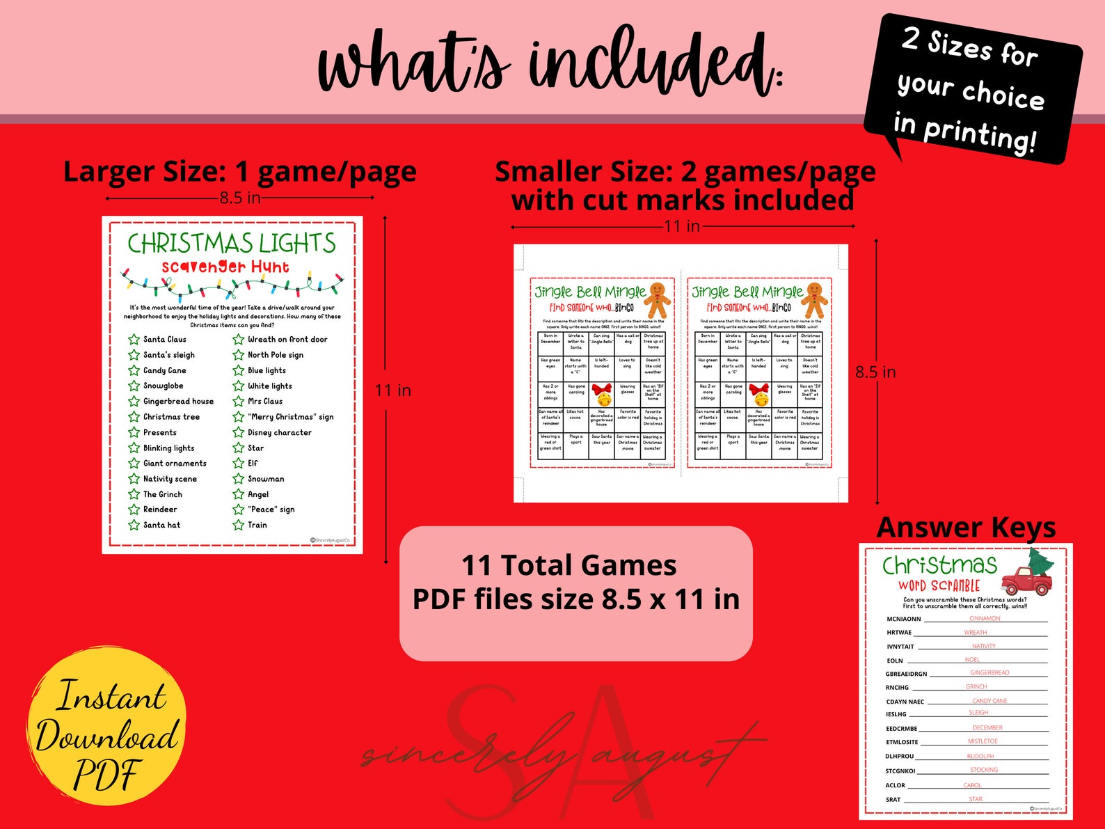 Christmas Party Games BUNDLE Printable Christmas Party Games Holiday ...
