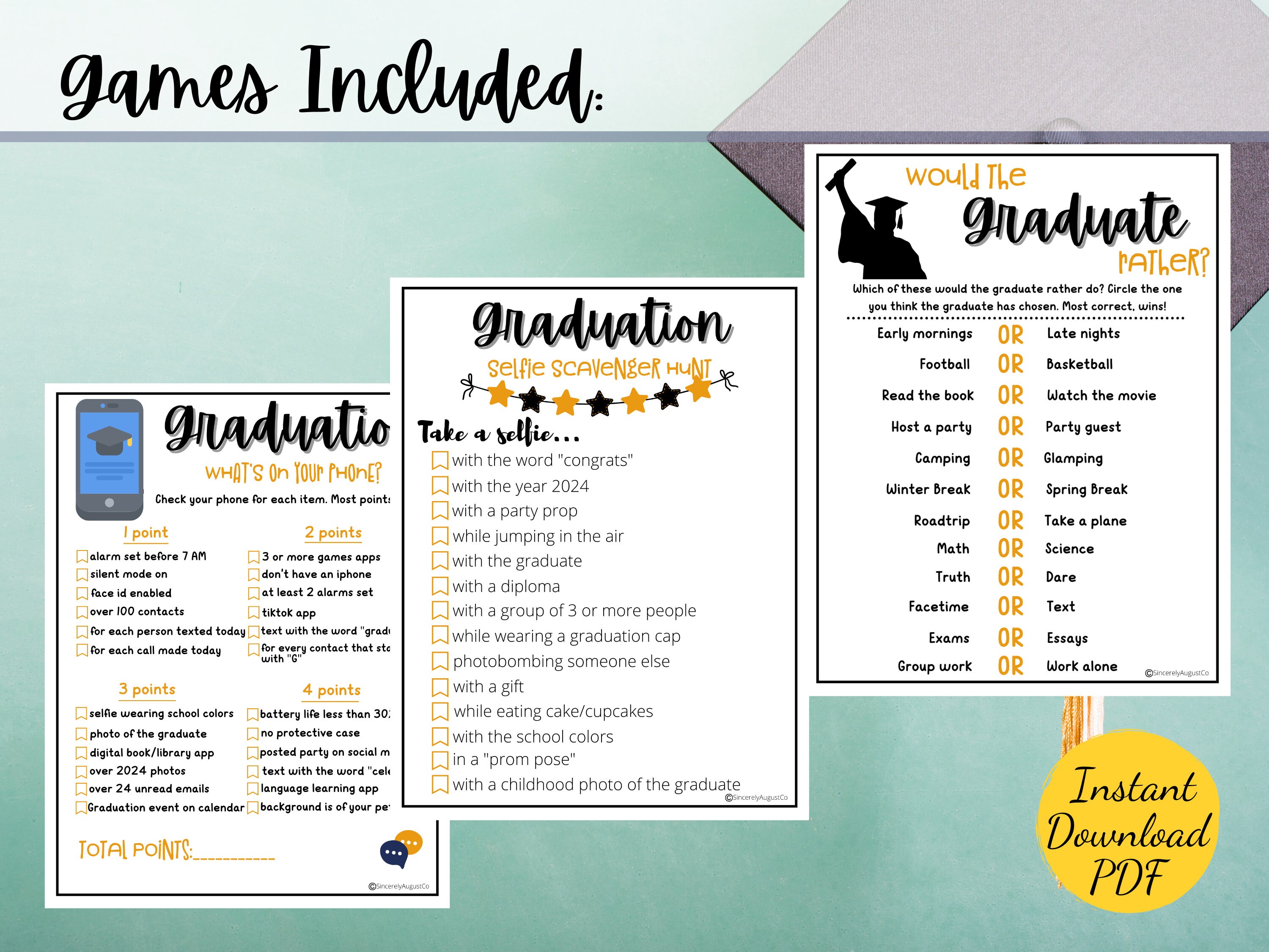 Graduation Party Games BUNDLE 5 Game Bundle High School Graduation ...