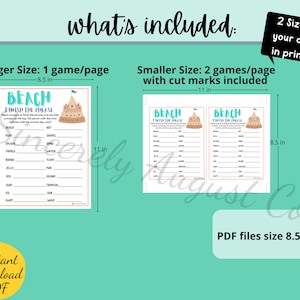 Beach FINISH the PHRASE Game: Summer Party Fun (printable PDF) - Etsy