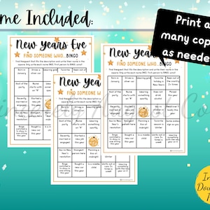 New Years Eve BINGO Game - New Years Eve Find the Guest BINGO - New ...
