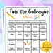 Office Icebreaker FIND the COLLEAGUE BINGO Game: Team Building Activity ...