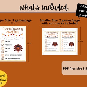 Thanksgiving CANDY DICE Thanksgiving Party Game Printable Thanksgiving ...