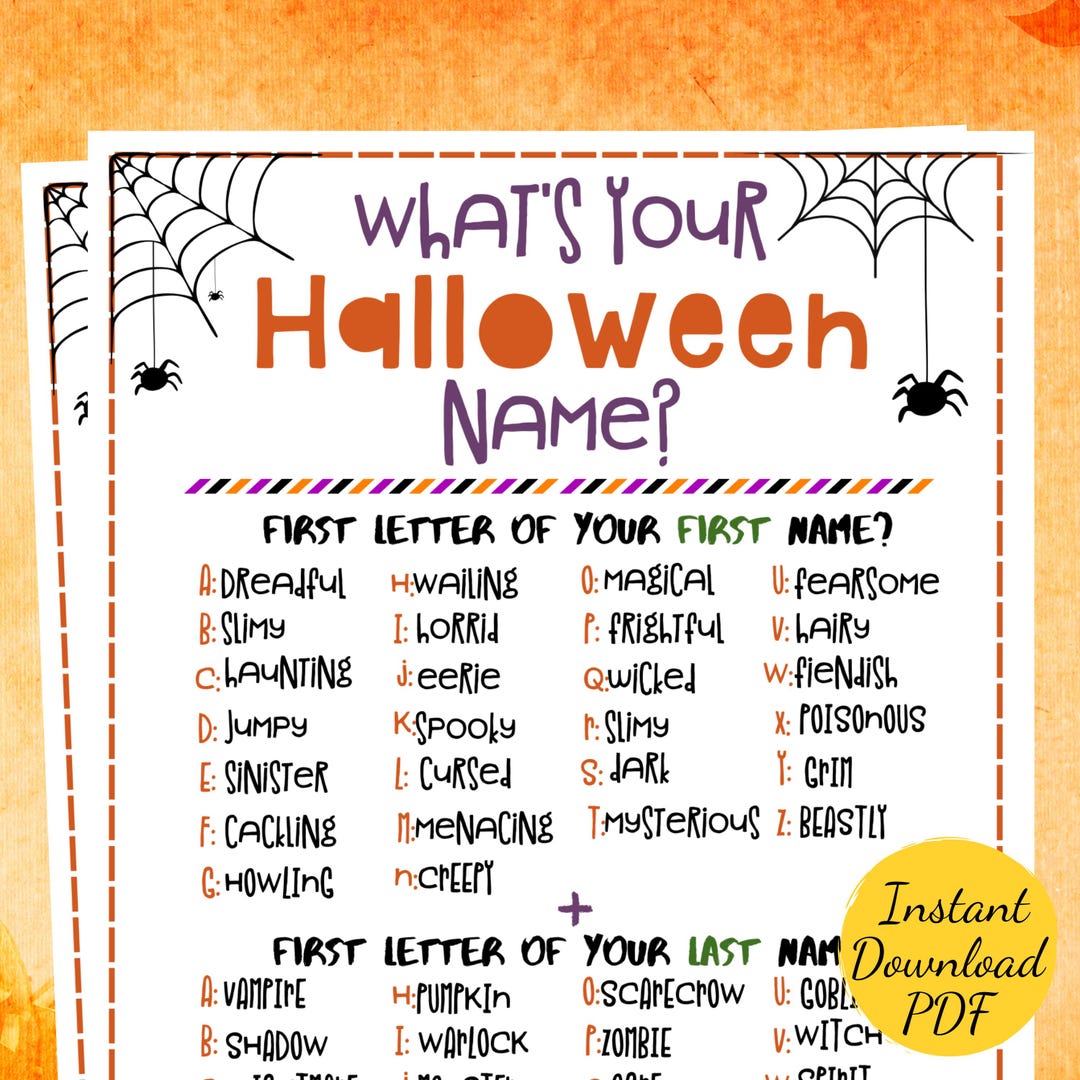 What's YOUR HALLOWEEN NAME? - Printable Halloween Party Activity ...