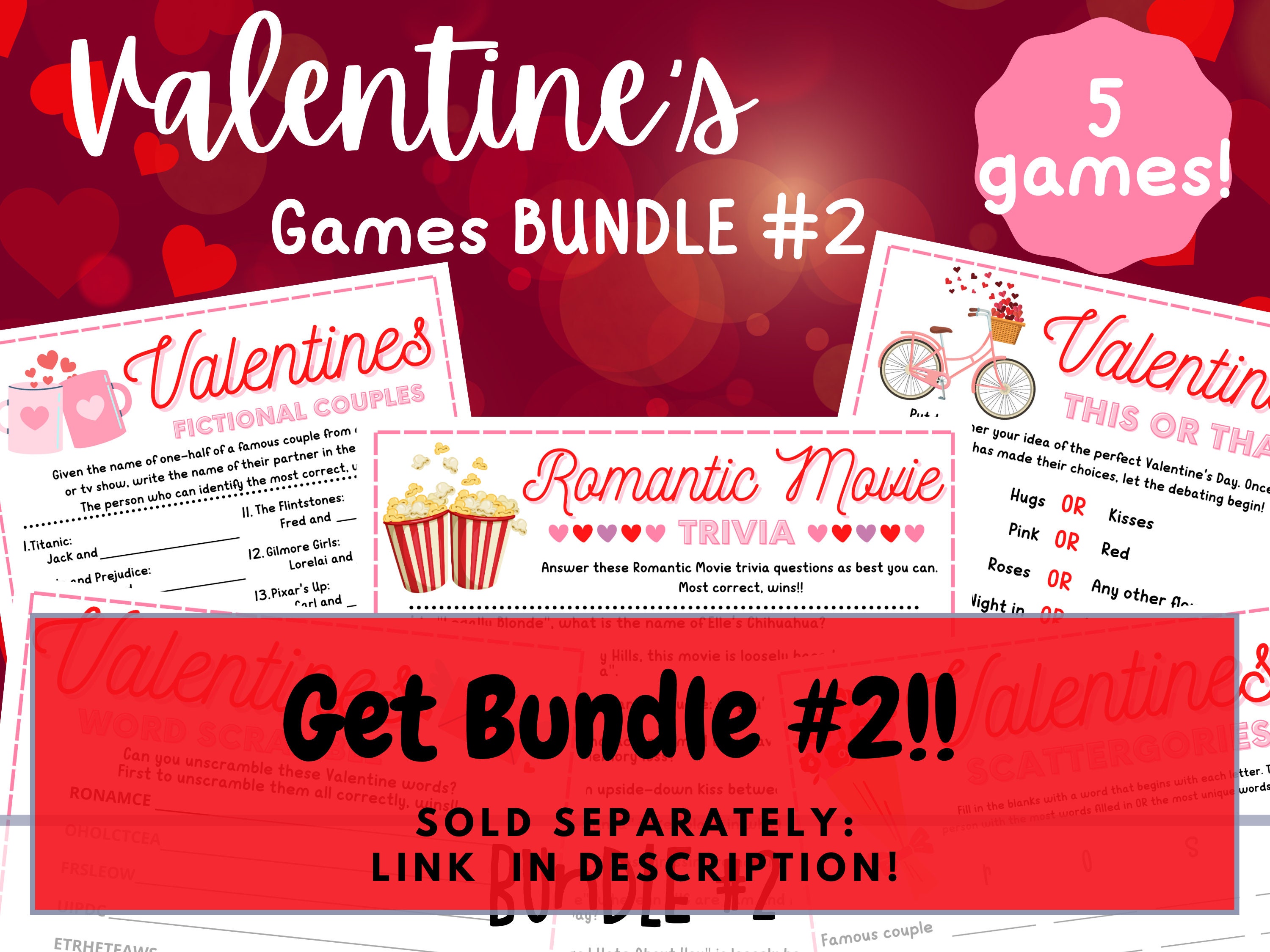 Valentines Day Party Games BUNDLE Printable Valentines Party Games ...